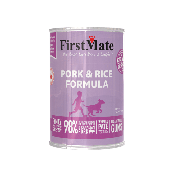 FirstMate LID Canned Dog Food | Pork & Rice 12.2 oz single - The Pet ...
