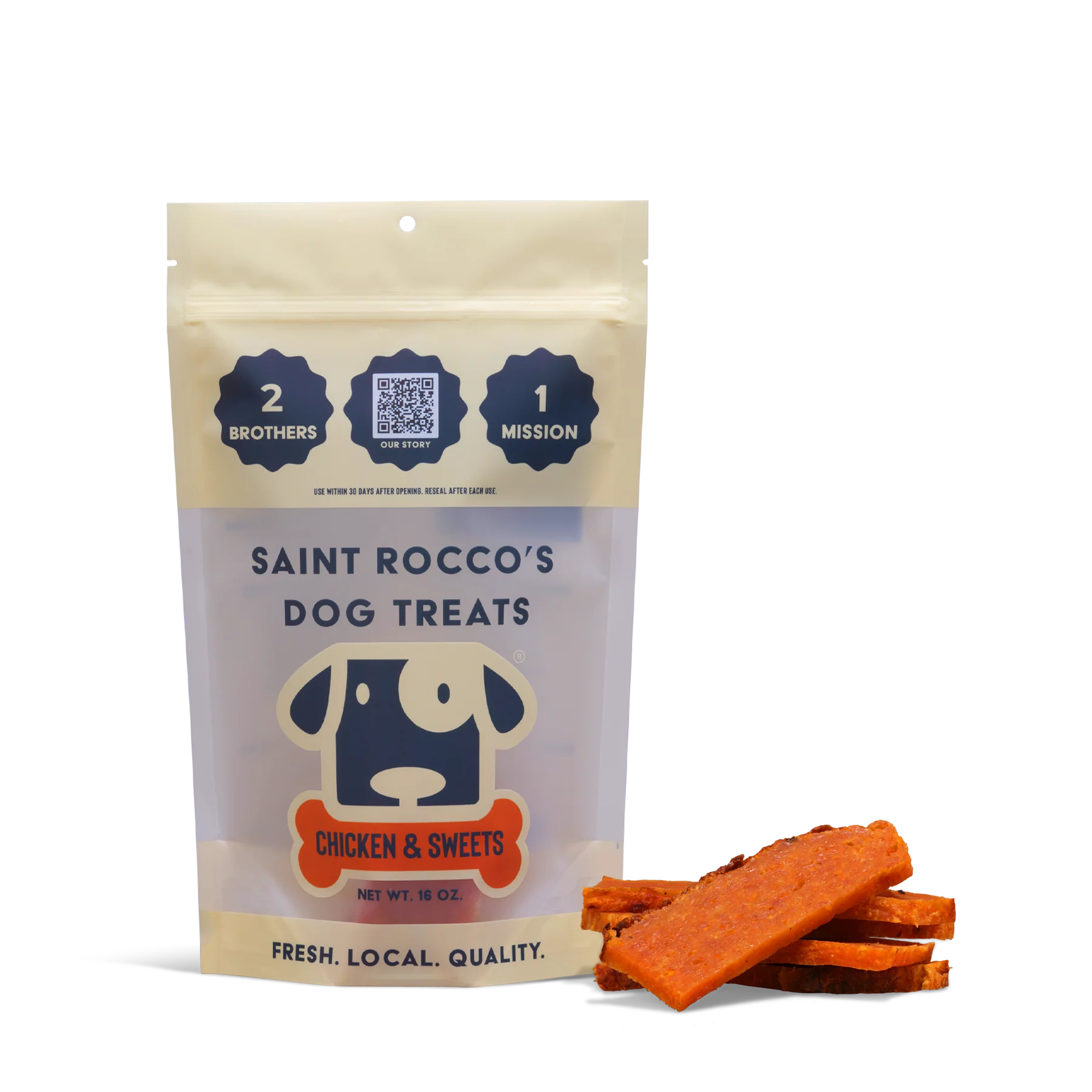 Saint Rocco Dog Treats | Chicken & Sweet Potato Jerky 8 oz - The Pet ...