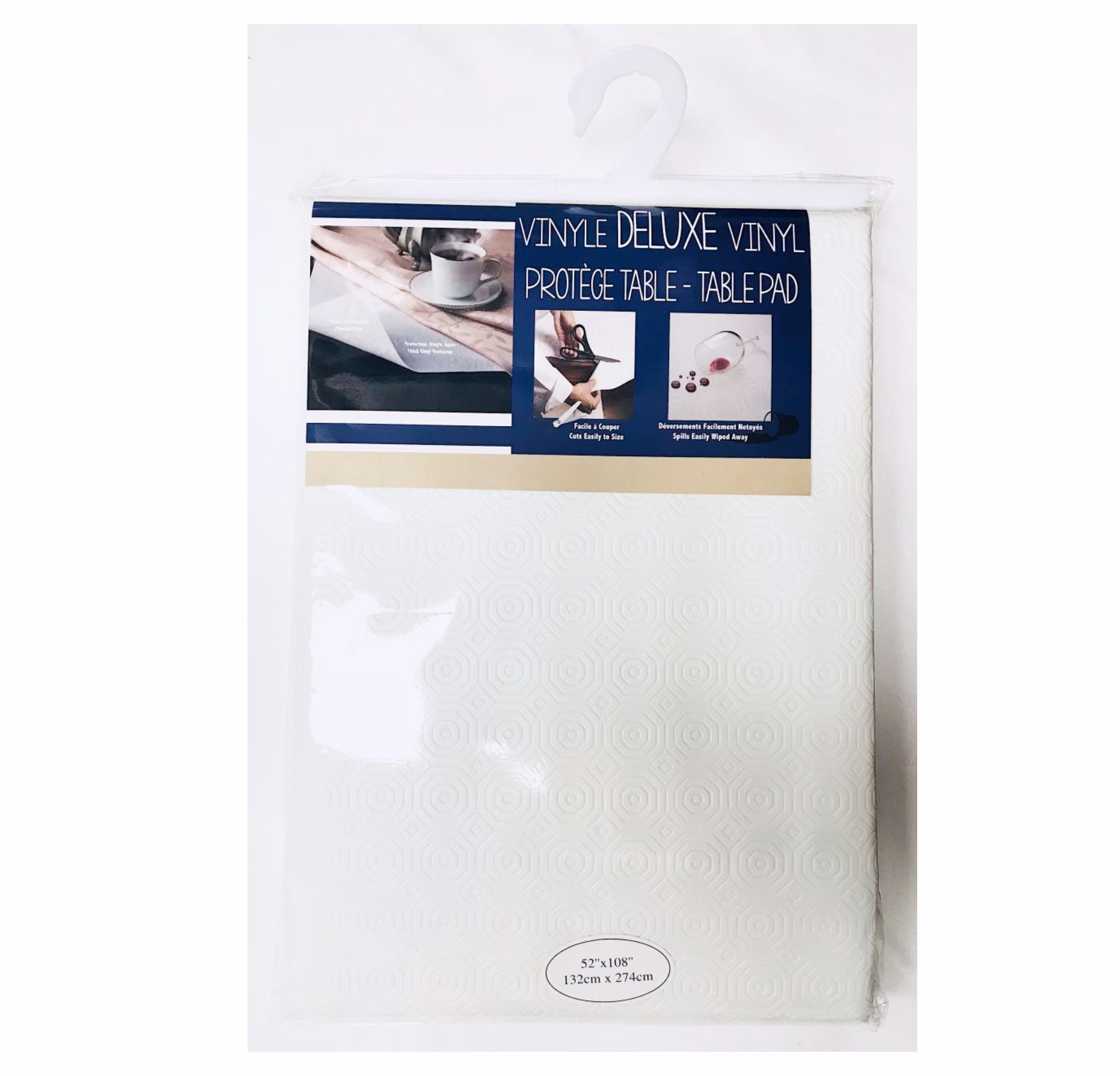 DELUXE VINYL TABLE PAD WHITE - Oxford Mills Home Fashion Factory Outlet ...