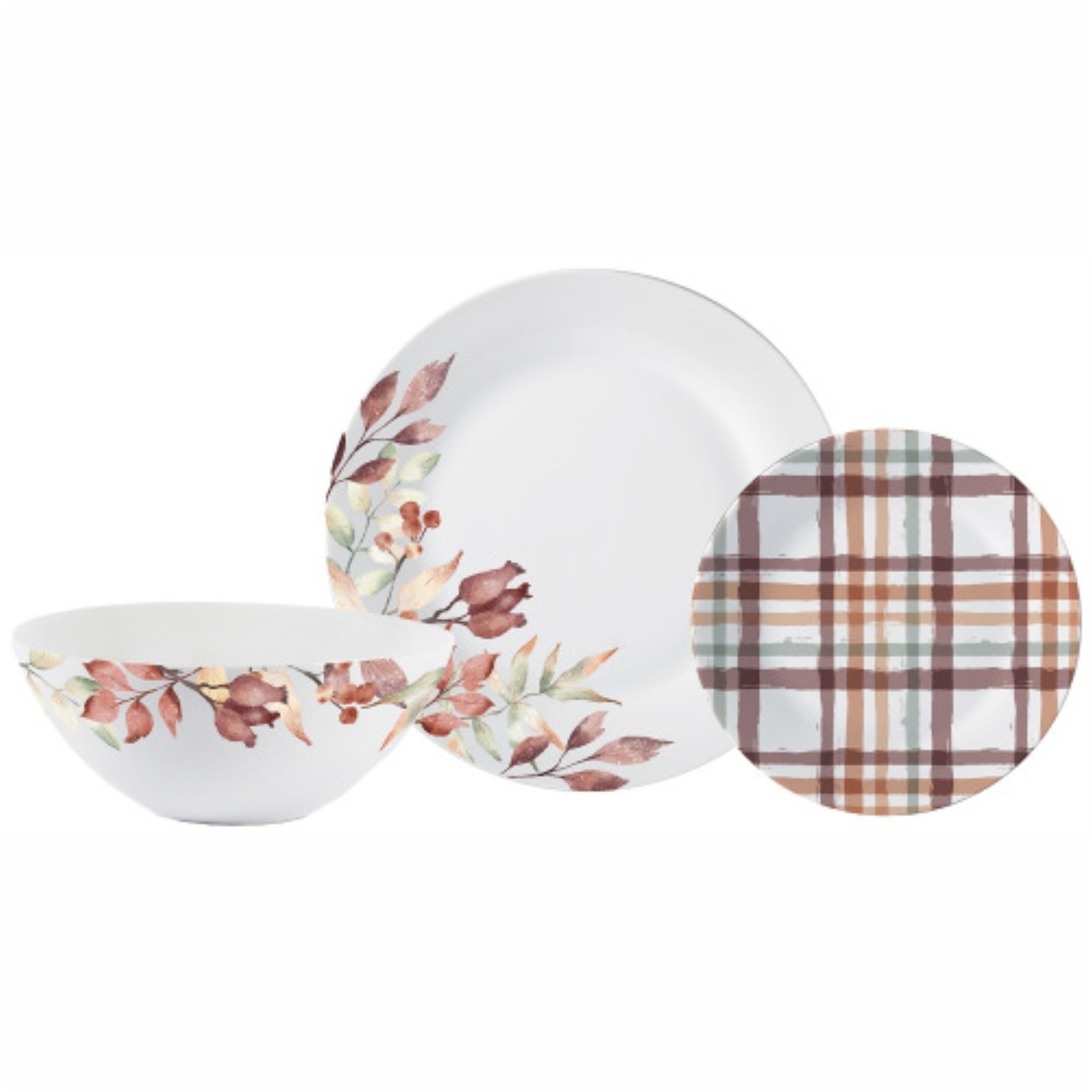 12pc DINNERWARE SET AUTUMN WATERCOLOUR - Oxford Mills Home Fashion Factory Outlet and Beddington ...
