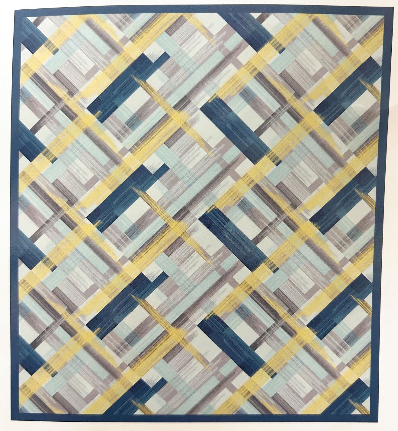 LAUREN TAYLOR MINK BLANKET 78X94" ARTHUR BLUE PASTEL VARIEGATED LINEAR ...