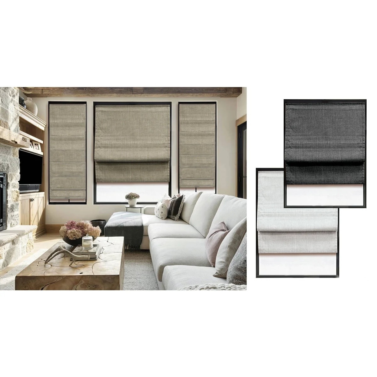 CORDLESS ROMAN SHADE BLACKOUT BLINDS - Oxford Mills Home Fashion ...