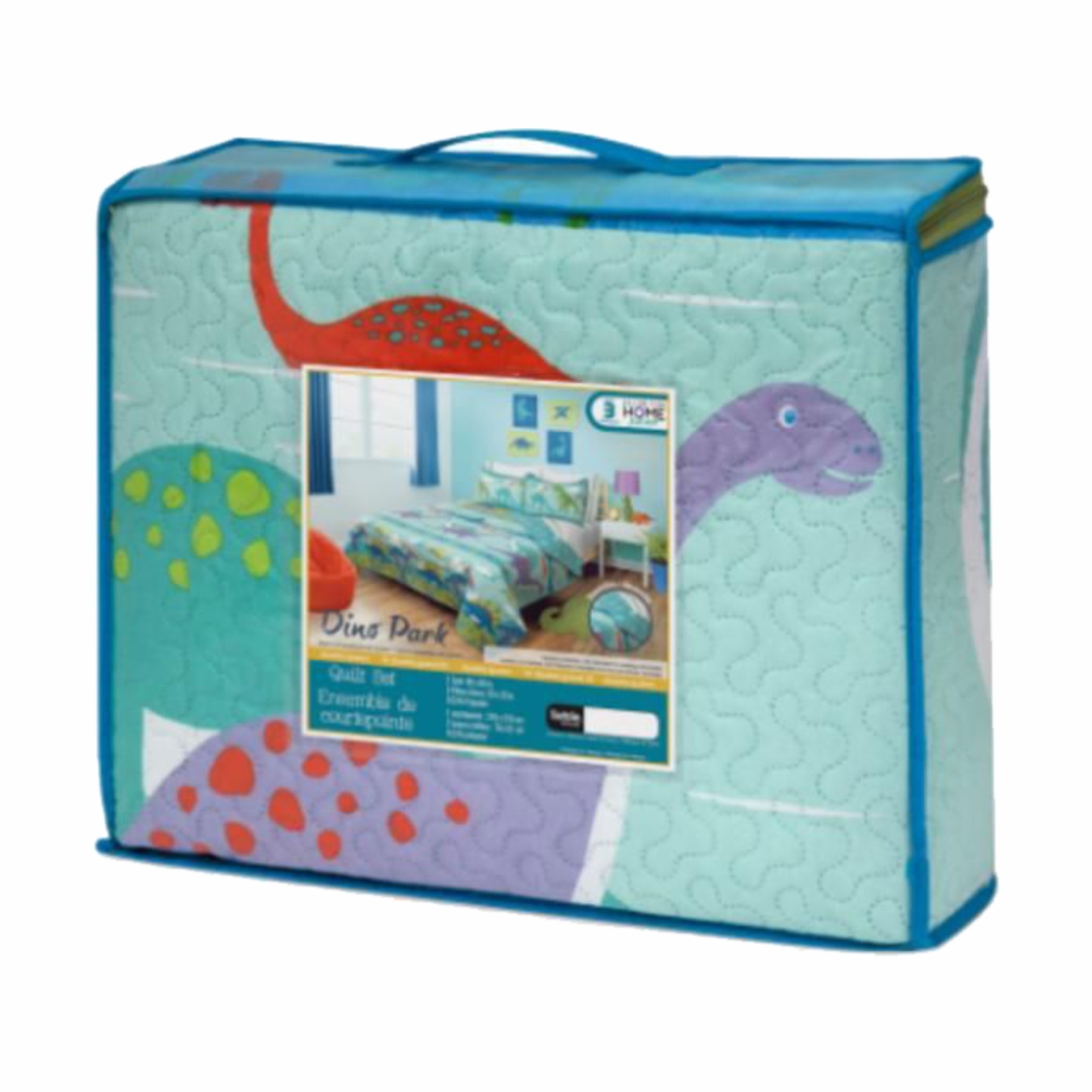 DINO PARK 3PC JUVENILE PRINTED QUILT SET MULTI DOUBLE/QUEEN - Oxford ...