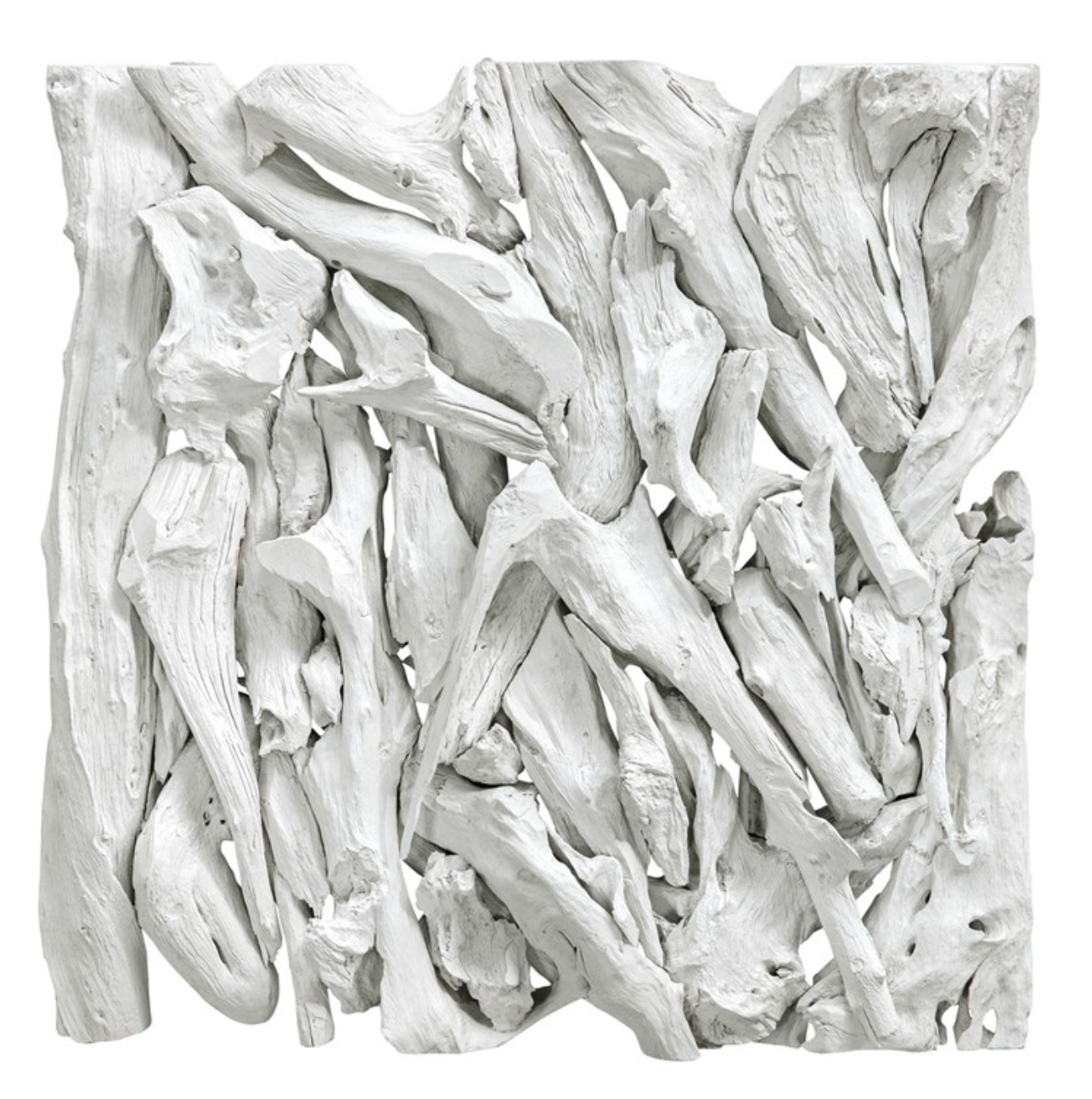 24x24 Rio White Washed Teak Wood Wall Decor - Outside the Box Palm Beach