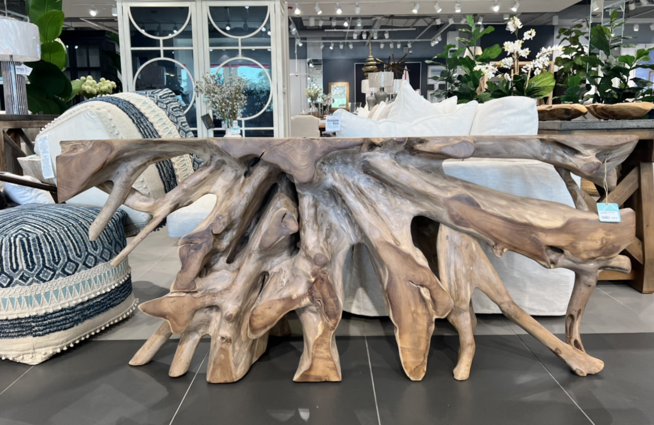 71" Sustainable Cypress Root Console Table - Outside the Box Palm Beach