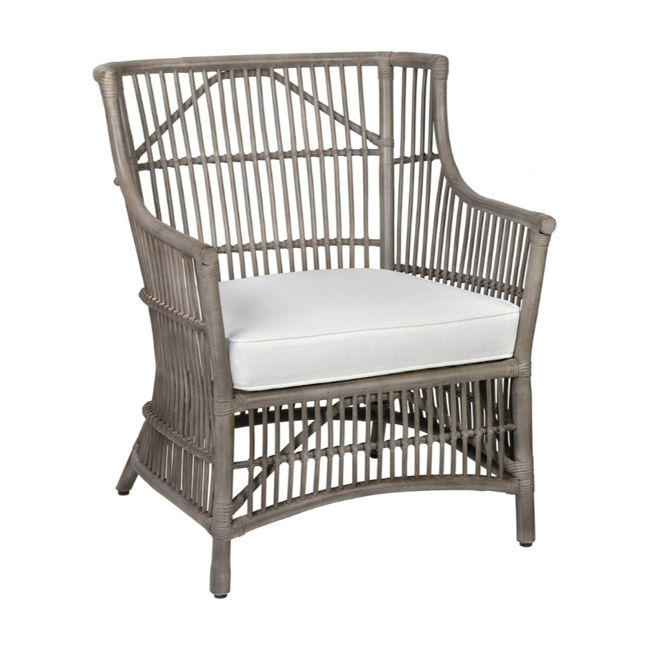 Winston Vintage Gray Rattan Occasional Chair - Outside the Box Palm Beach