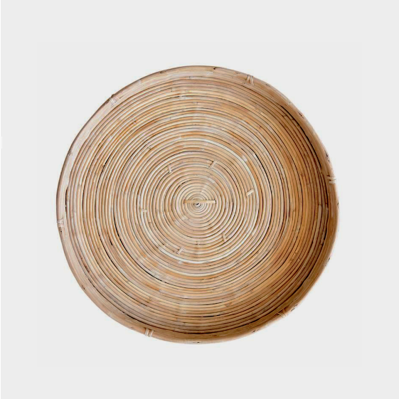 20" Cane Rattan Round Trays - Outside the Box Palm Beach