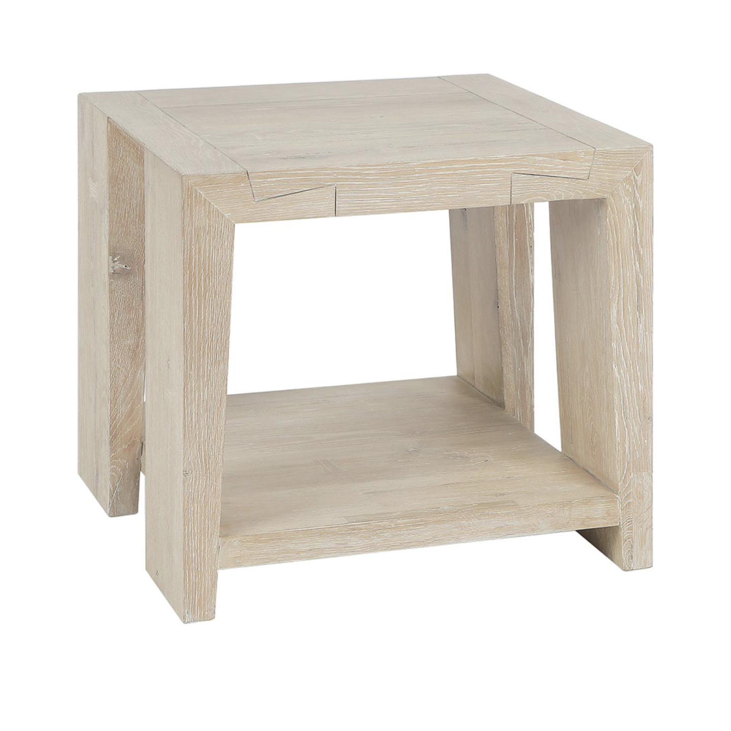 24x24x22 Troy Reclaimed Oak White Wash End Table - Outside the Box Palm ...