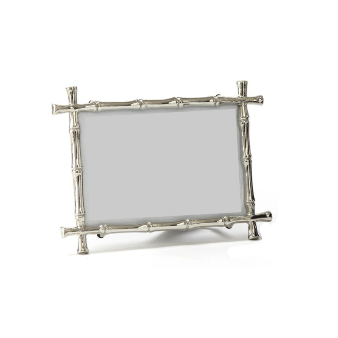 4x6 Bamboo Alloy Silver Photo Frame - Outside the Box Palm Beach