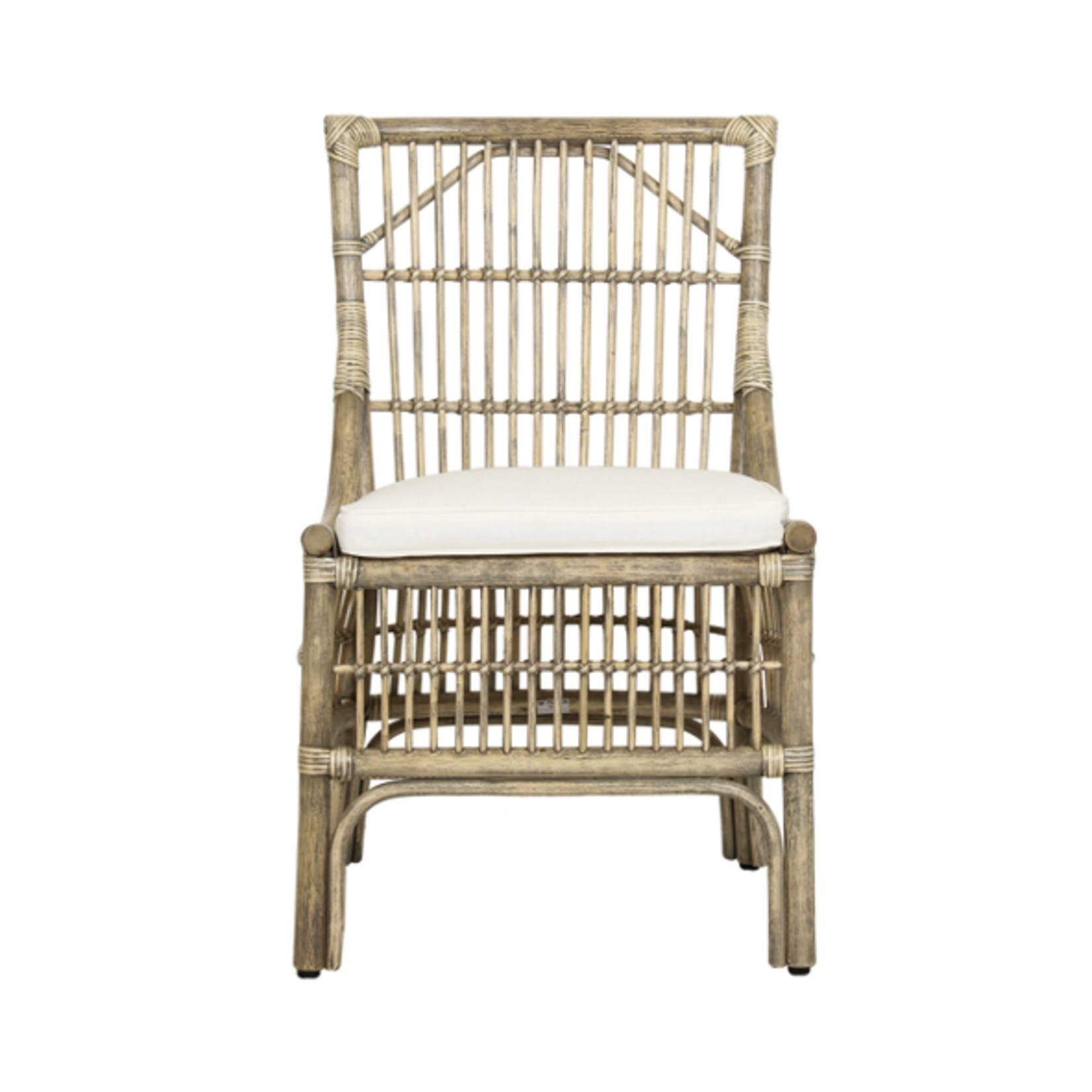 Winston Antique Natural Rattan Side Dining Chair - Outside the Box Palm ...