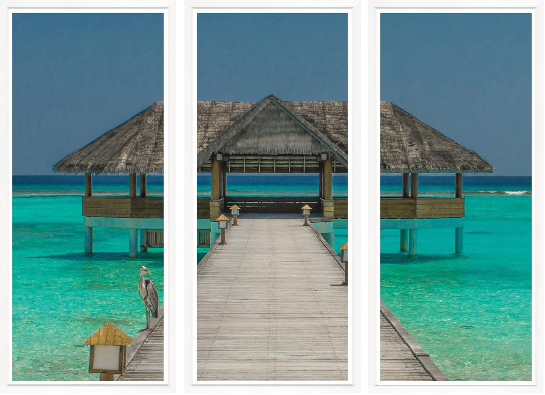 67x50 Trowbridge Ocean View Jetty Triptych - Outside the Box Palm Beach
