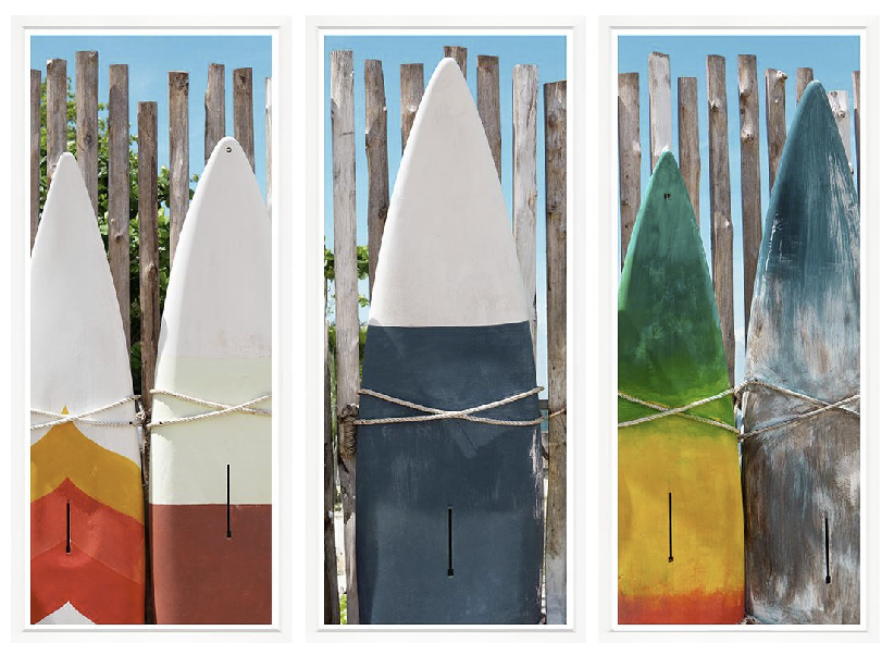Outside The Box 67x50 Trowbridge Summer Of Surf Triptych - Outside the Box Palm Beach