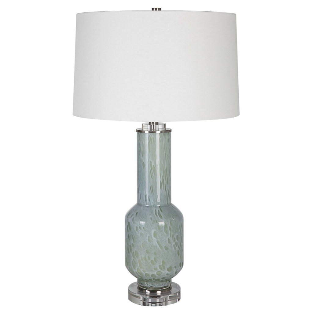 30" Uttermost Imperia Aqua Gray Bubble Glass Table Lamp - Outside the Box Palm Beach