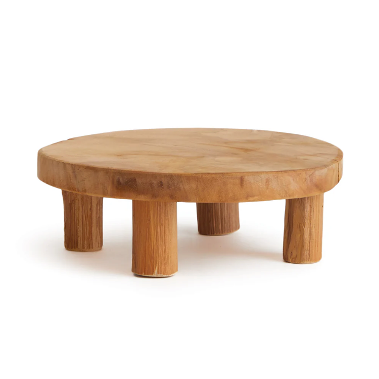 8" Lida Natural Teak Wood Stand - Outside the Box Palm Beach