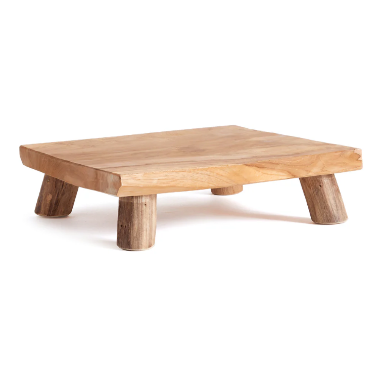 9" Higgins Natural Teak Wood Stand - Outside the Box Palm Beach
