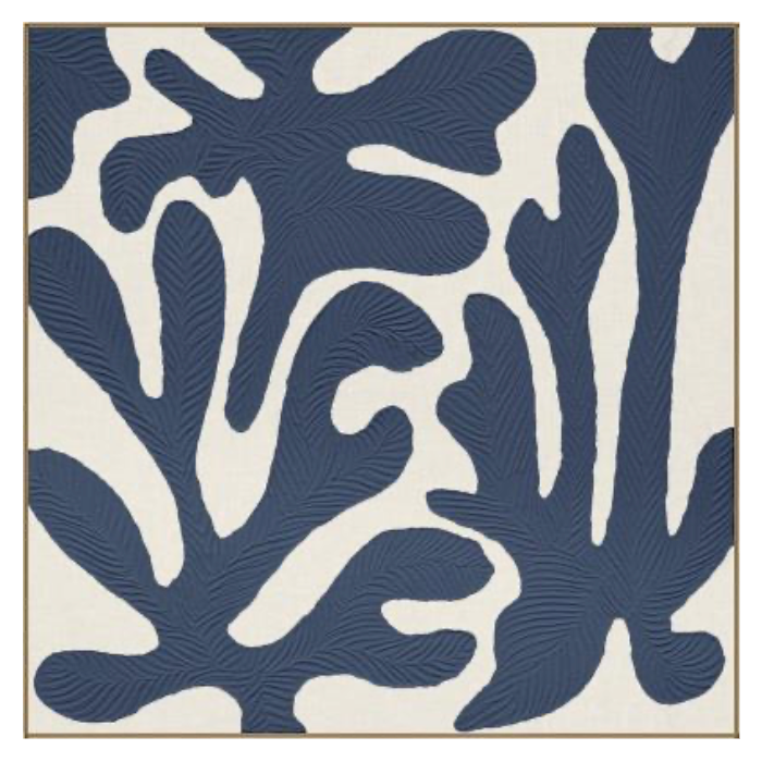 40x40 Midnight Reef 1 Natural Oak Frame Art - Outside the Box Palm Beach