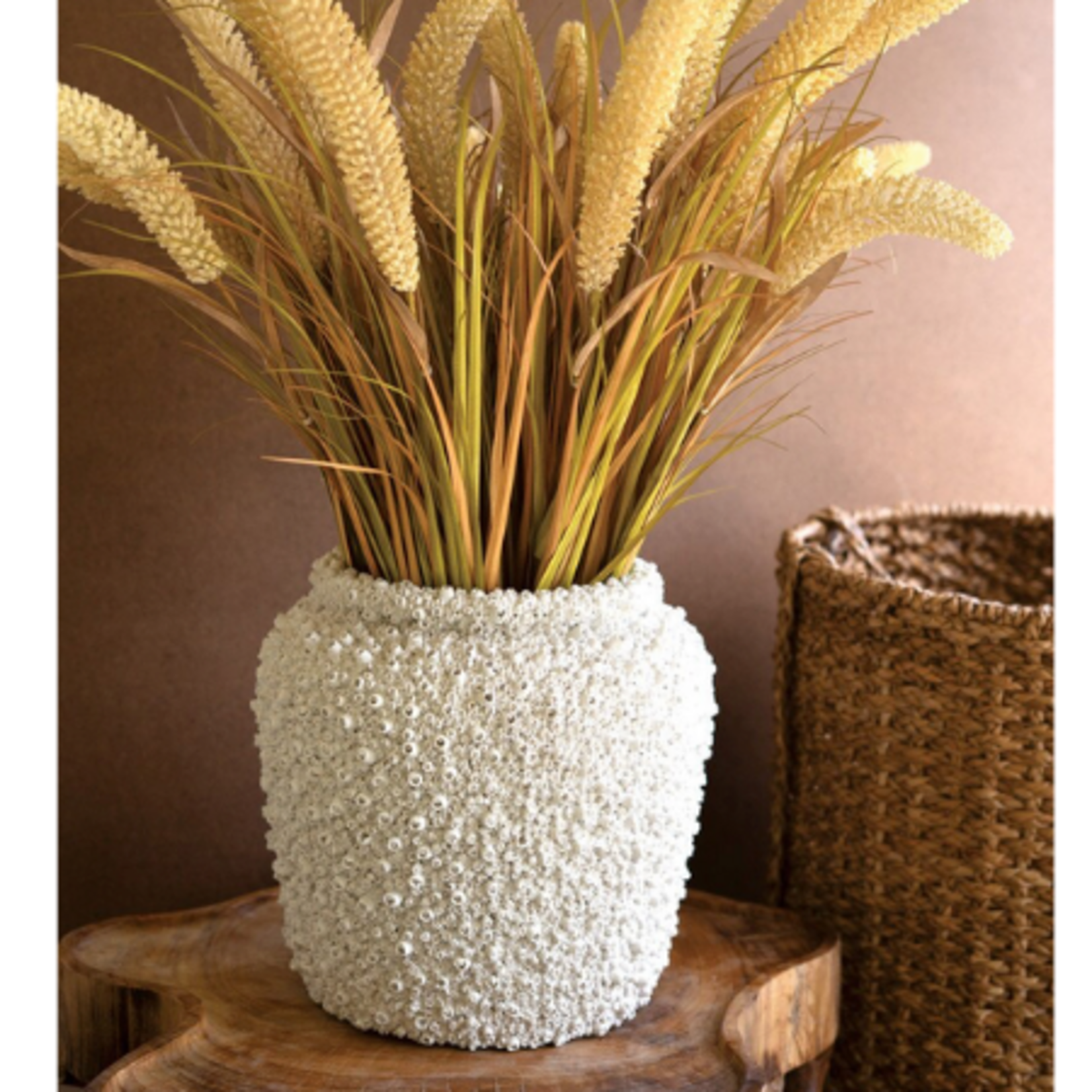 Outside The Box 11" White Ocean Tide Textured Resin Vase - Outside the ...