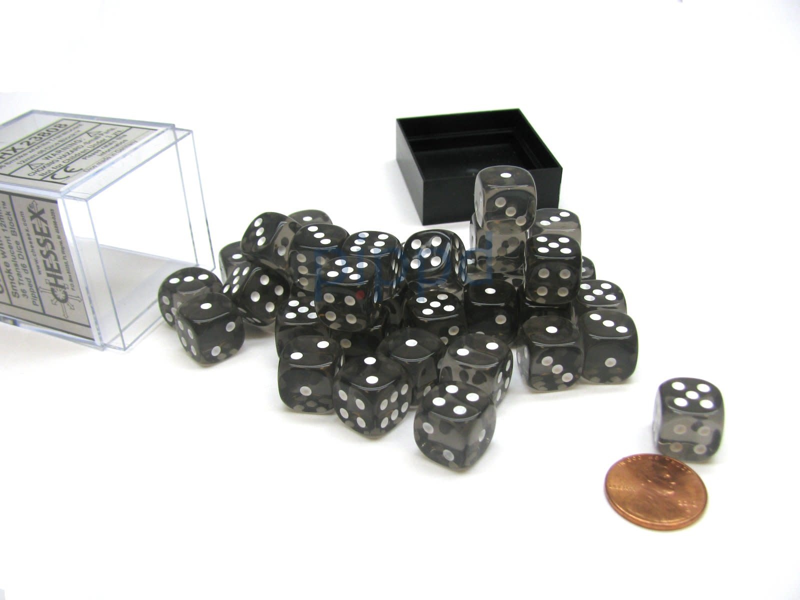 Translucent Smoke/White 12mm D6 Dice Block (36 Dice) - Unveil Your Luck ...