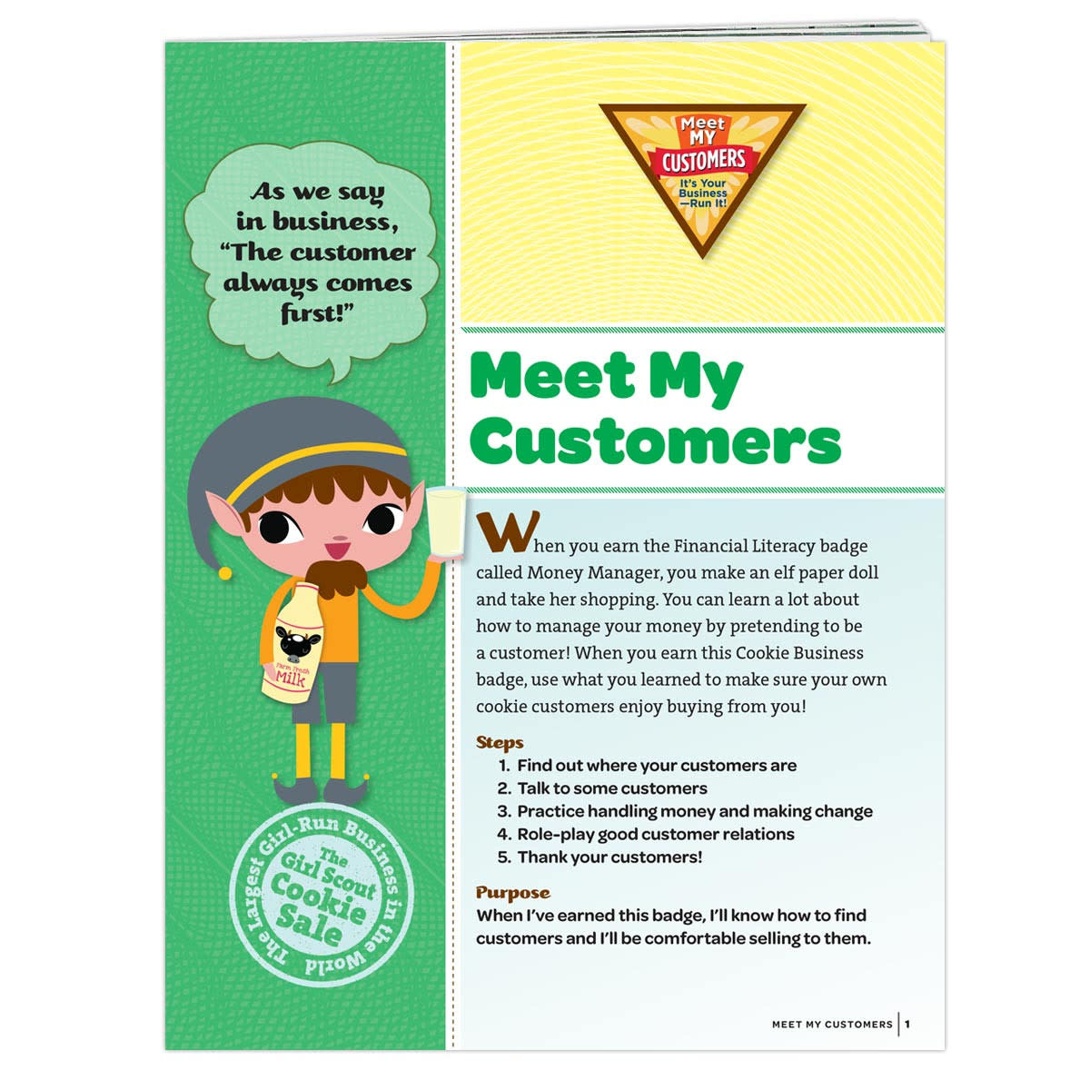 GIRL SCOUTS OF THE USA !Brownie Meet My Customers Requirements Pamphlet ...