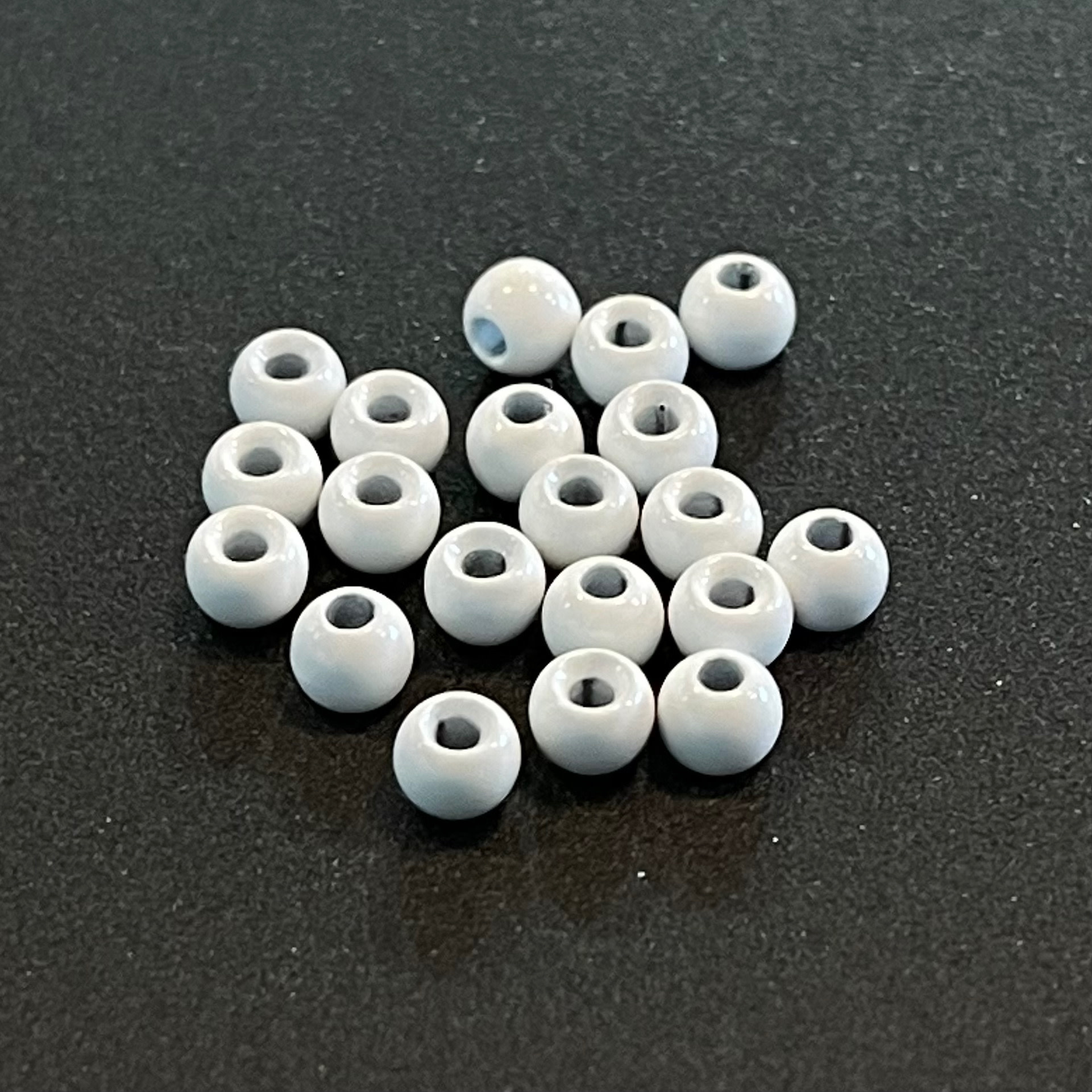 Hareline Dubbin Plummeting Tungsten Bead, Fl. White - The Portland Fly Shop