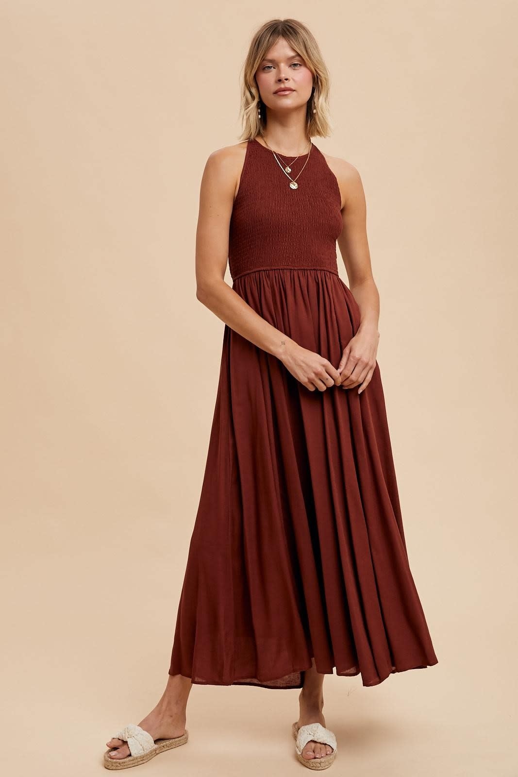 Lennie Linen Halter Maxi | Coconut - Thelma & Thistle