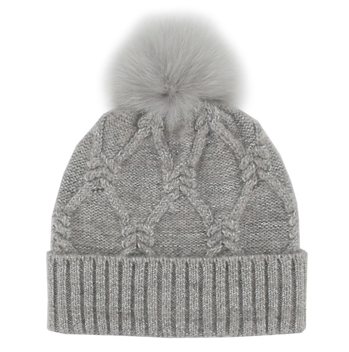 Tuque en Laine avec Fourrure de Renard Argent - HTIM10 - La Boutique ...