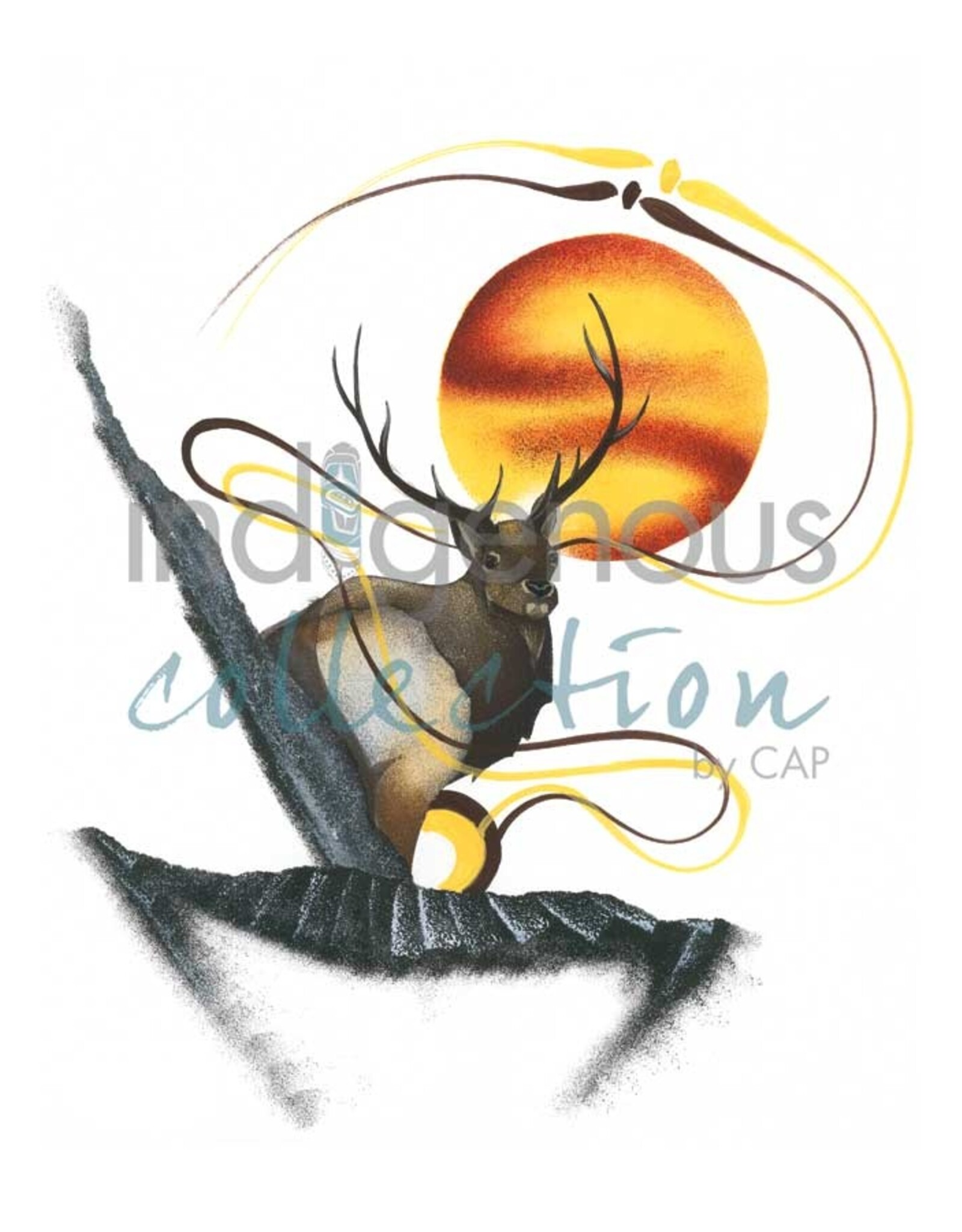 Majestic Elk par Garnet Tobacco Carte - La Boutique Boréale