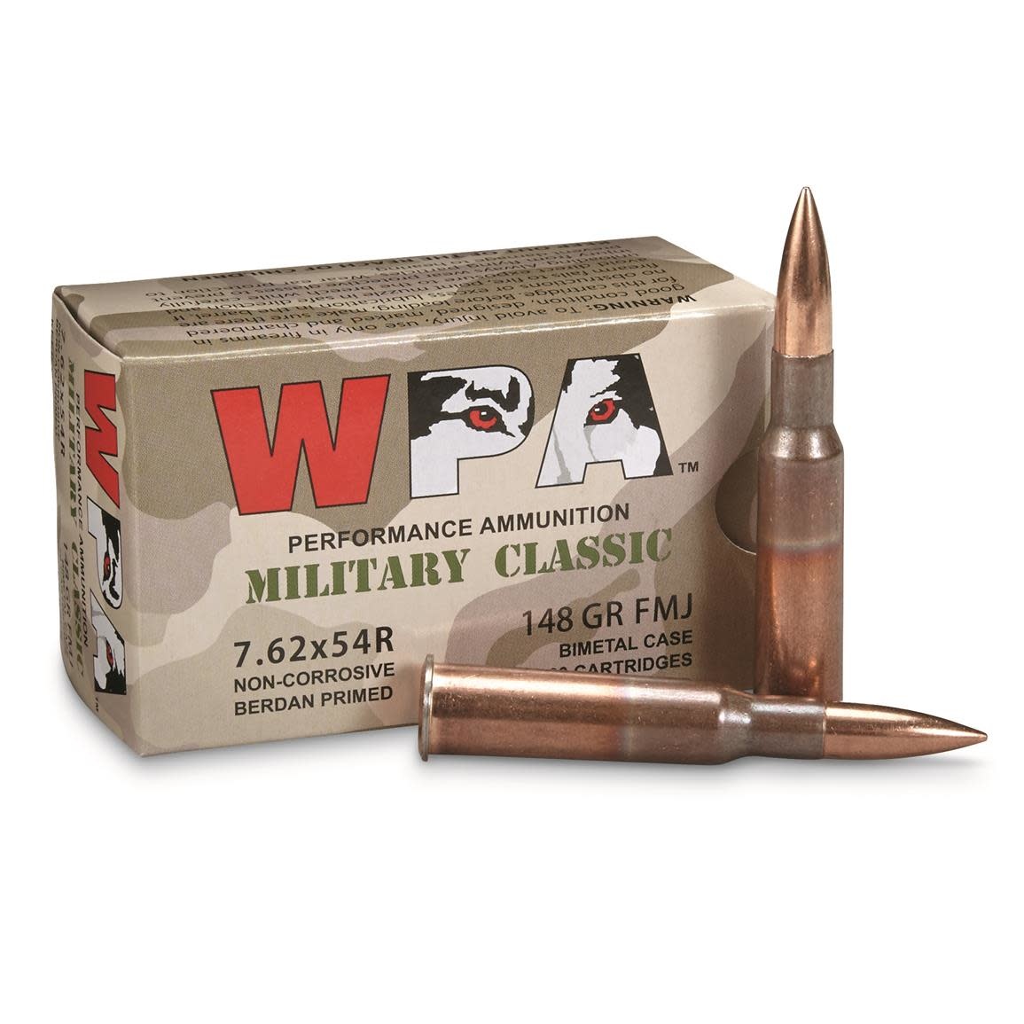 Wolf - 7.62x54R - 148gr FMJ Military Classic - 20ct - Bobcat Armament