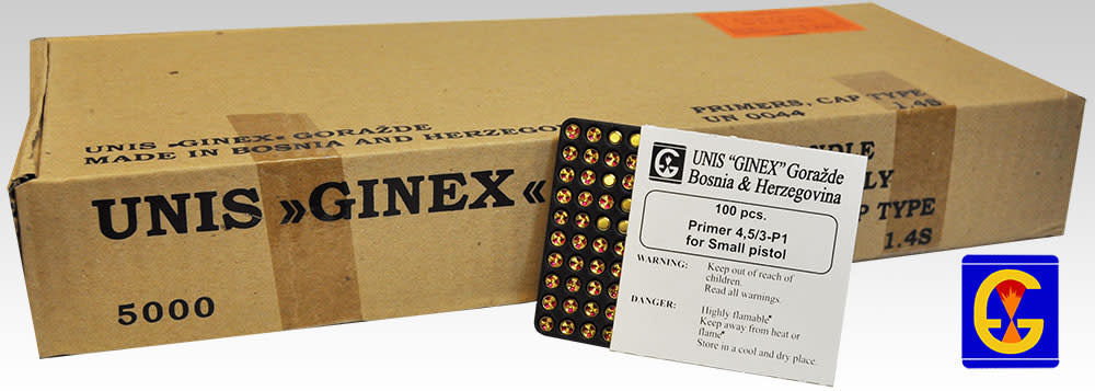 Ginex - Small Pistol Primers - 5000ct - Bobcat Armament