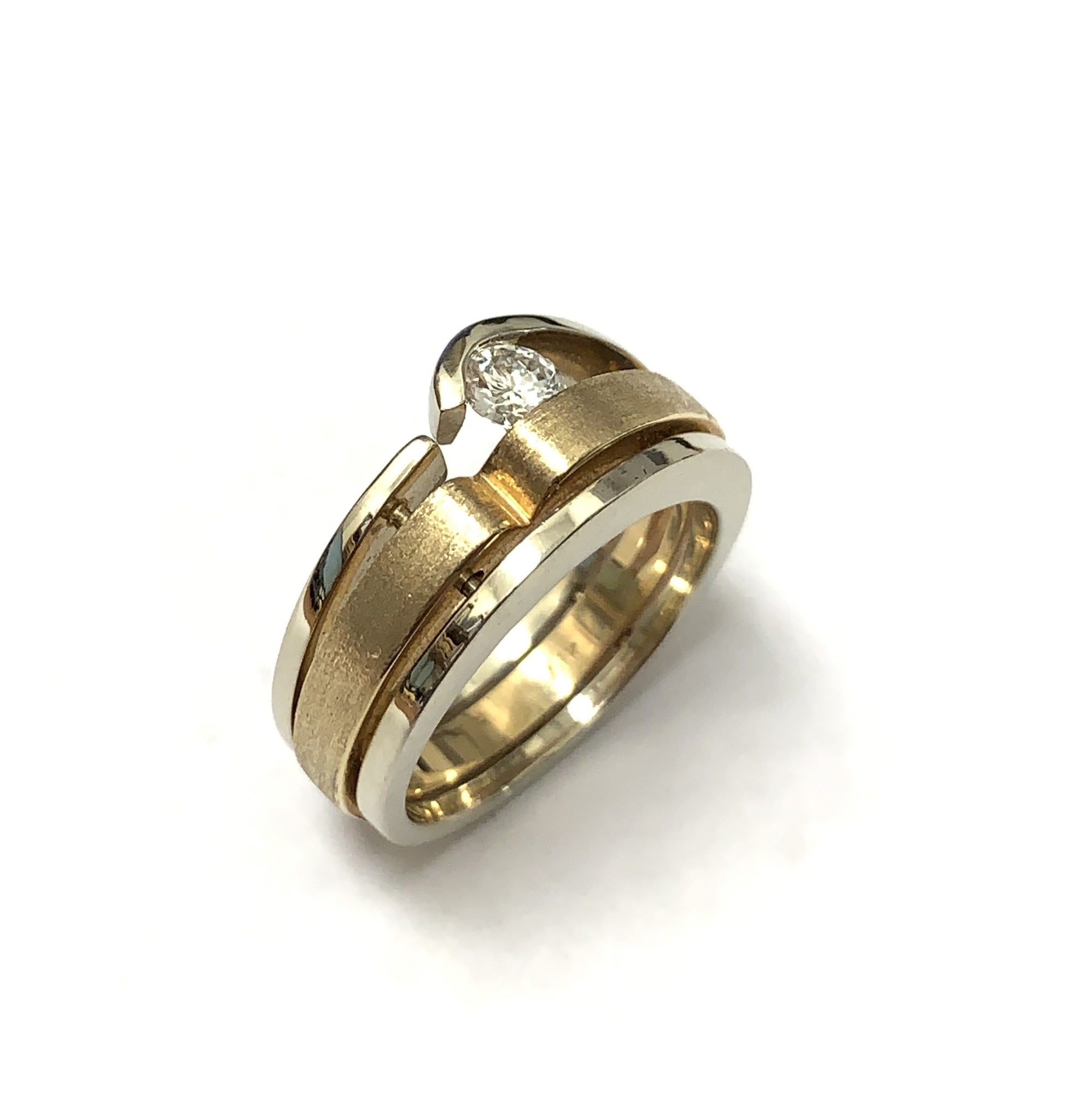 Contemporary Style Diamond Ring 14KWY - Forest of Jewels