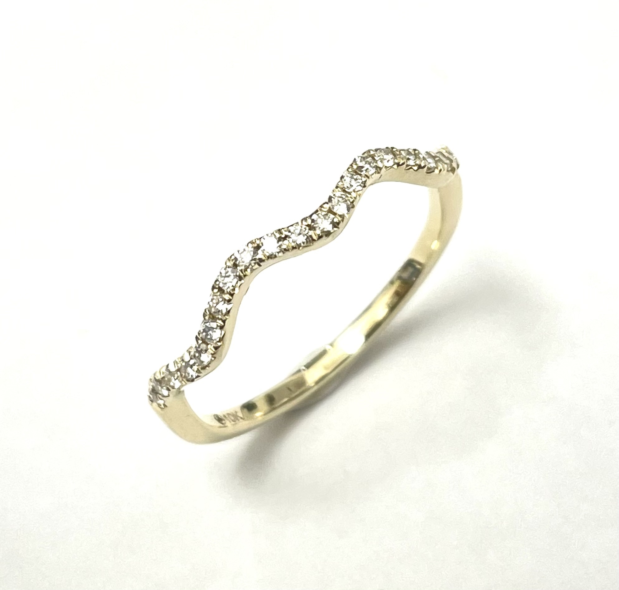 Diamond Wave Stackable Ring 10KY - Forest of Jewels