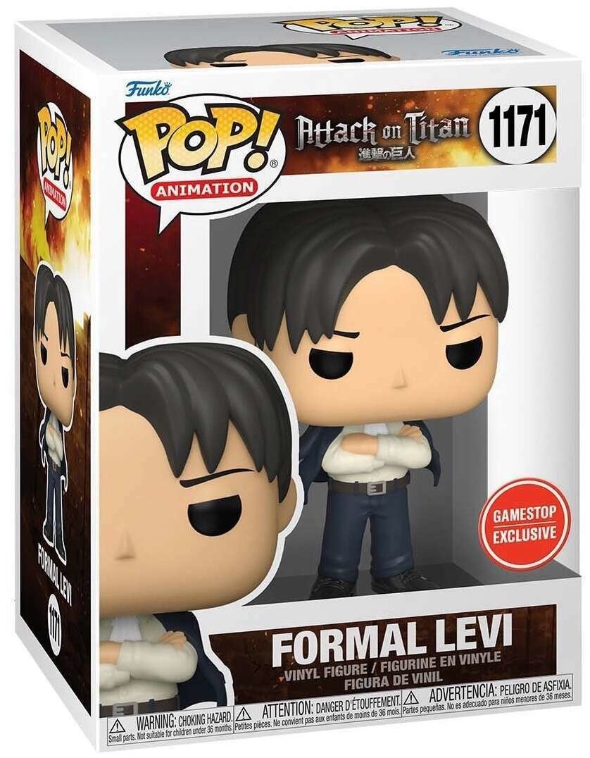 Funko Pop Animation Attack on Titan Formal Levi 1171 GameStop Ex Chez Rhox Geek Stop