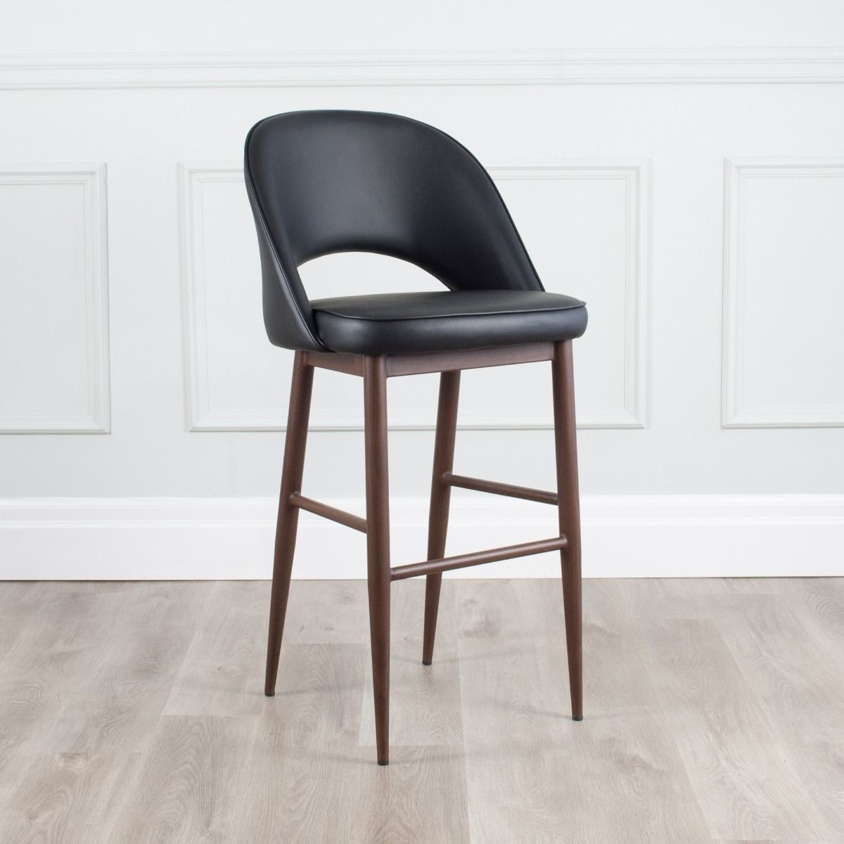 Lovaco / TABOURET COMPTOIR COCO CUIR SYNTHÉTIQUE NOIR - LOVACO