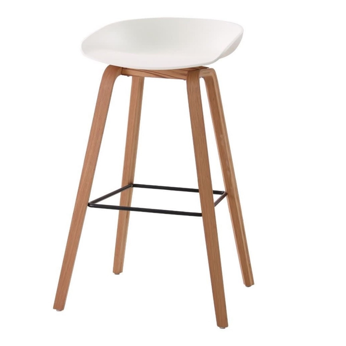 Lovaco / HAY COUNTER STOOL WHITE WITH METAL BASE AND NATURAL PRINT - LOVACO
