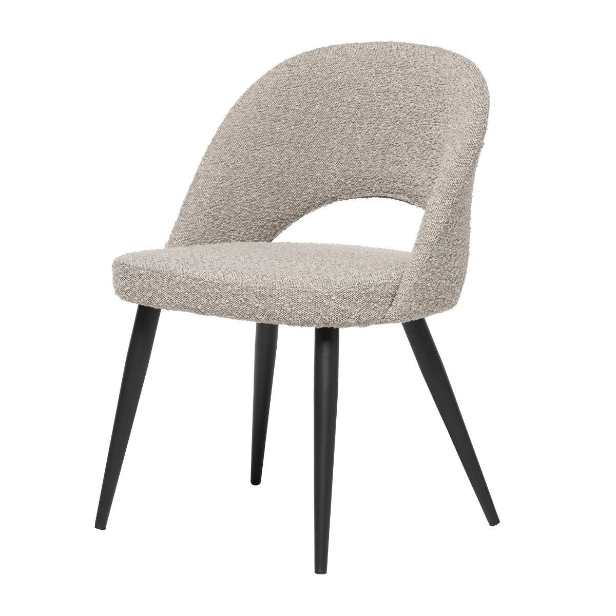 COCO CHAIR BOUCLE TAUPE / BLACK BASE - LOVACO
