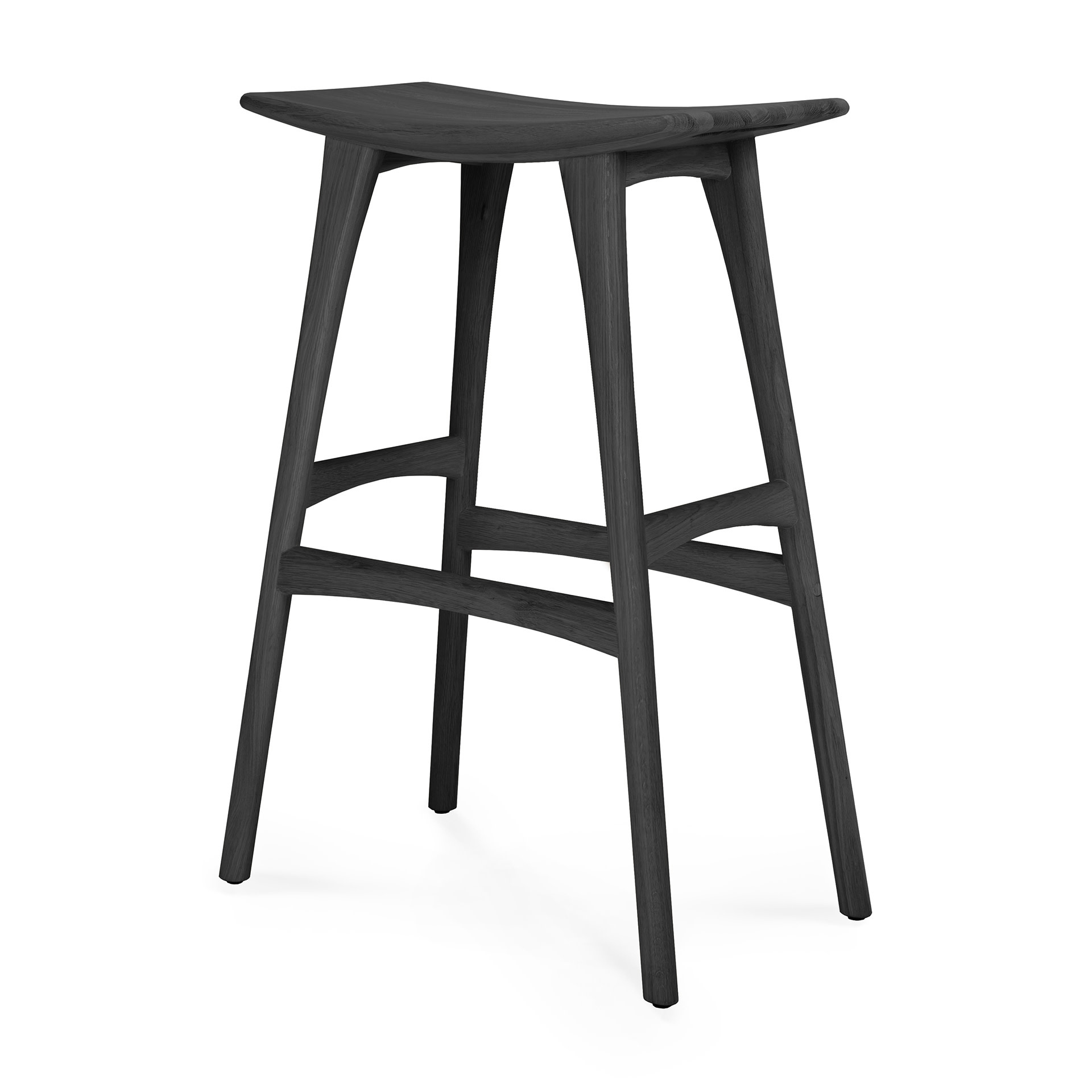 OSSO BAR STOOL - VARNISHED OAK - BLACK by Ethnicraft - LOVACO
