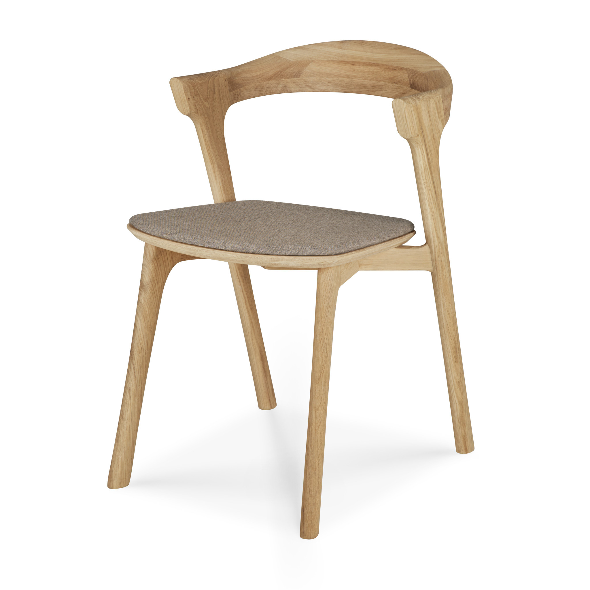 BOK CHAIR - VARNISHED OAK - WARM GREY FABRIC by Ethnicraft - LOVACO