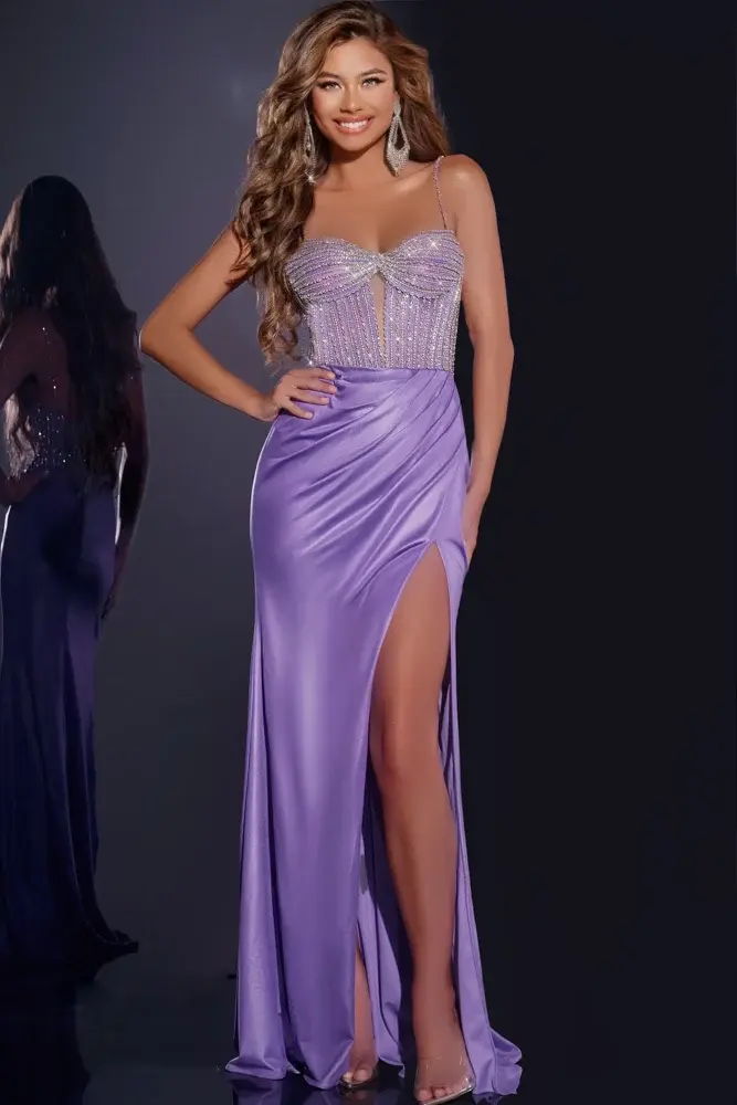 43197 Robe Corset Brillant Mauve - Mirage