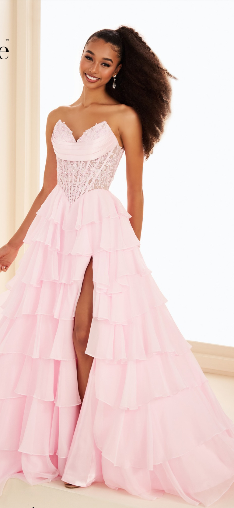 37115 Robe Bustier Dos Lacé Rose - Mirage