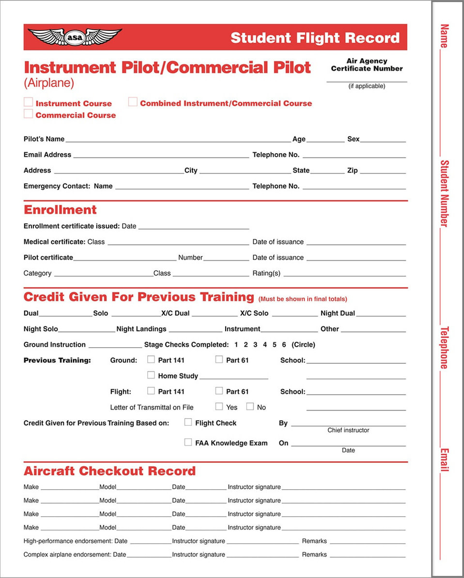 Commercial Flight Record - Wayman Pilot Supplies
