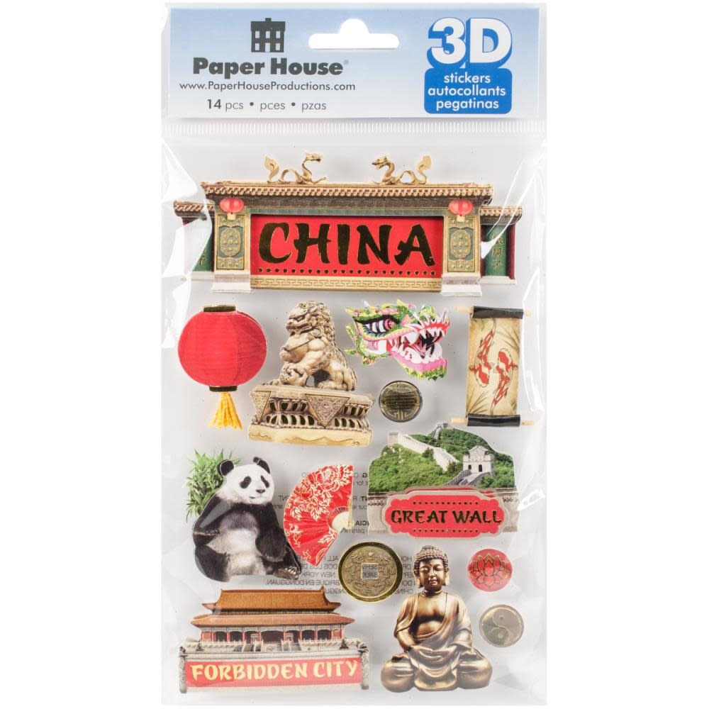 PAPER HOUSE CHINA 3D STICKERS - Scrapbook Centrale