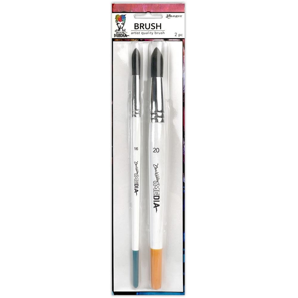 RANGER DINA WAKLEY MEDIA ROUND BRUSH SET #16 #20 - Scrapbook Centrale
