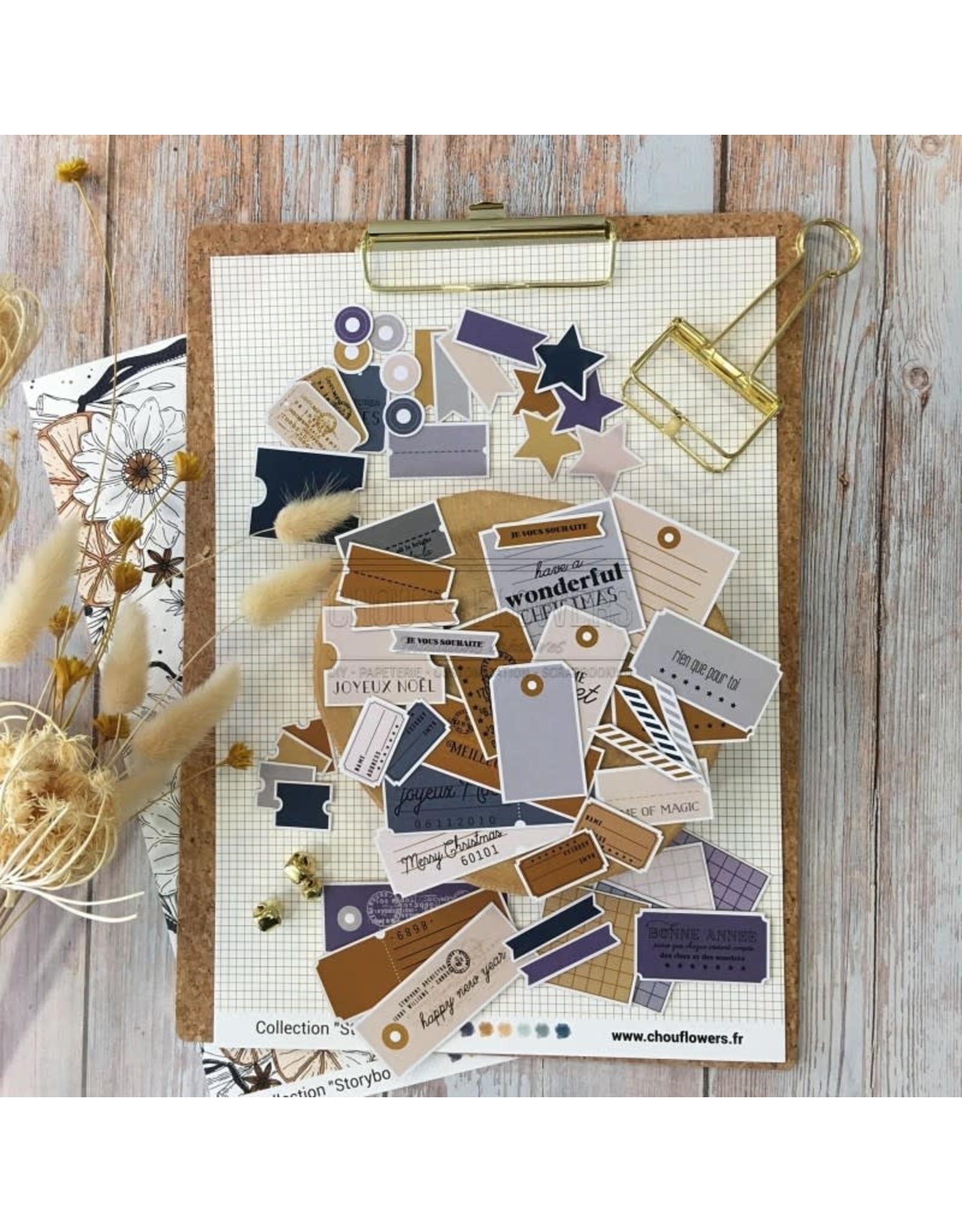 CHOU & FLOWERS STORYBOOK COLLECTION ETIQUETTES DIE-CUTS - Scrapbook ...