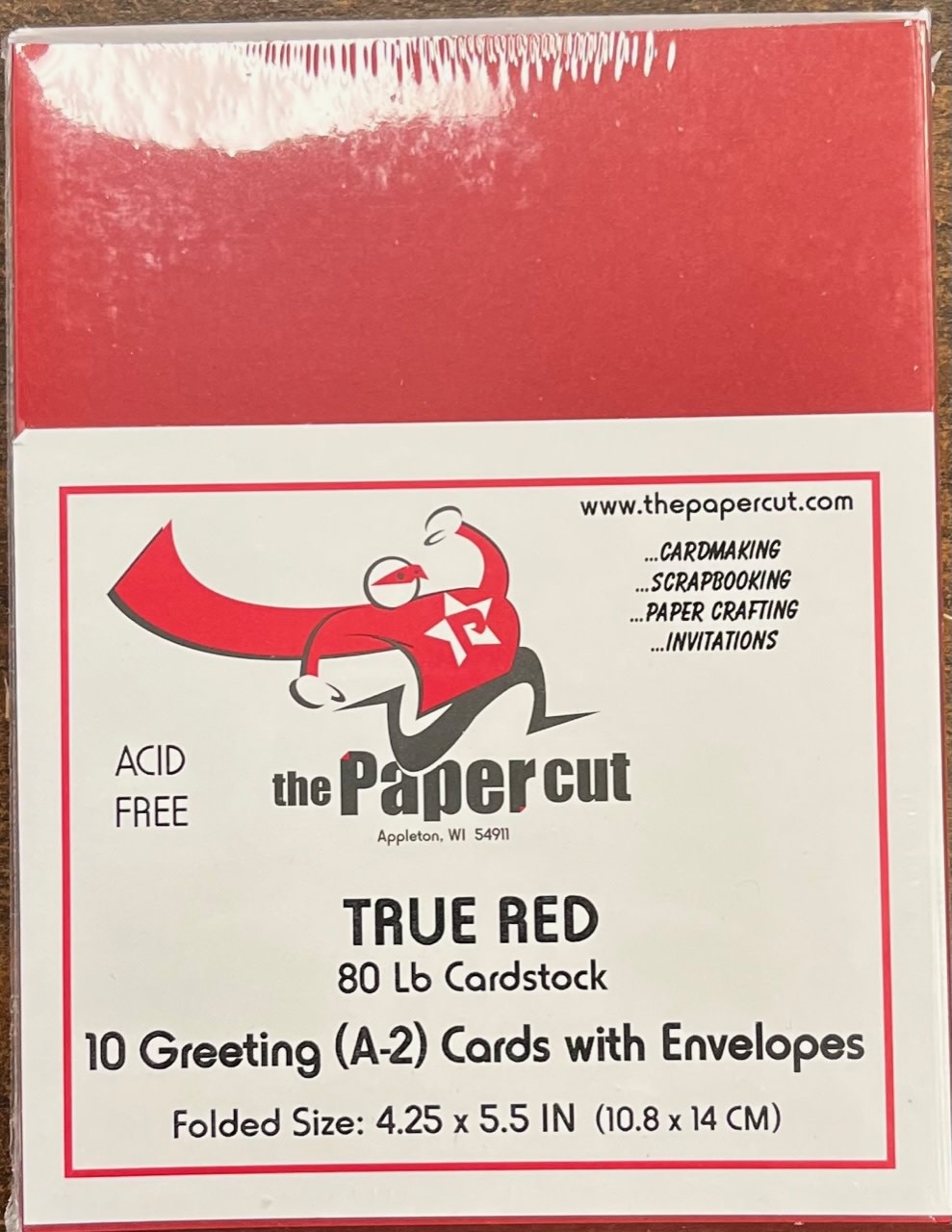 PAPER CUT THE PAPER CUT 10 GREETING (A-2) TRUE RED 80 lb CARDS WITH ...