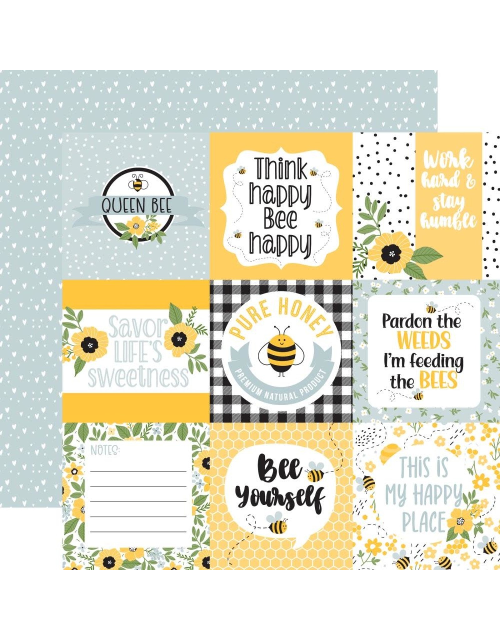 ECHO PARK BEE HAPPY 4x4 JOURNALING CARDS 12x12 CARDSTOCK - Scrapbook ... ECHO PARK BEE HAPPY 4x4 JOURNALING CARDS 12x12 CARDSTOCK - Scrapbook ...