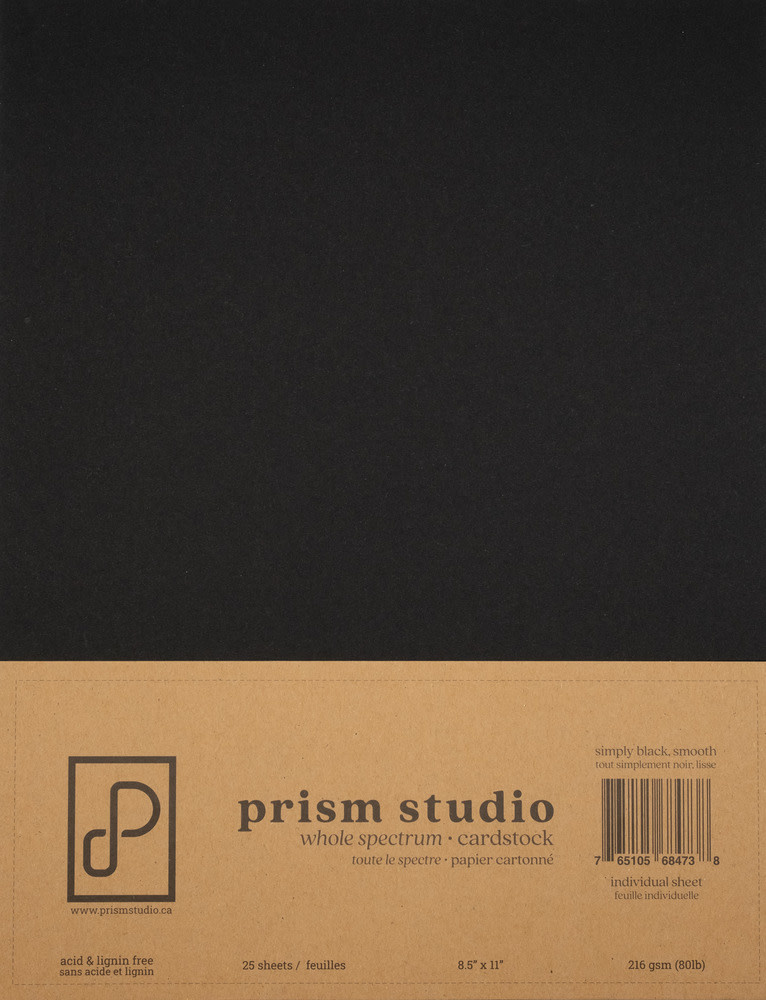 PRISM STUDIO WHOLE SPECTRUM 8.5x11 SMOOTH CARDSTOCK-SIMPLY BLACK 25/PK ...