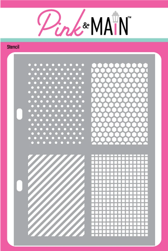 PINK & MAIN RECTANGLE PATTERNS STENCIL - Scrapbook Centrale