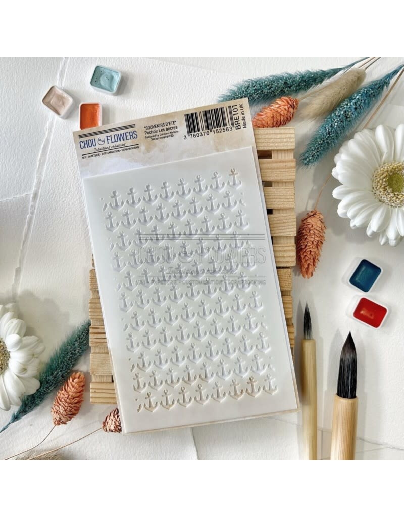 CHOU & FLOWERS COLLECTION SOUVENIRS D'ETE POCHOIR ANCRE STENCIL ...
