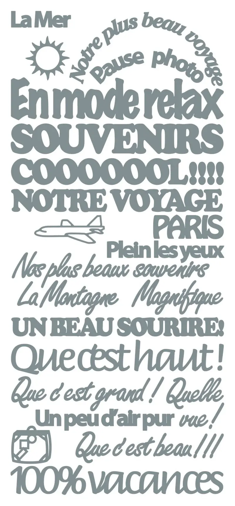 ECSTASY CRAFTS SOUVENIRS SILVER PEEL OFF STICKERS - Scrapbook Centrale