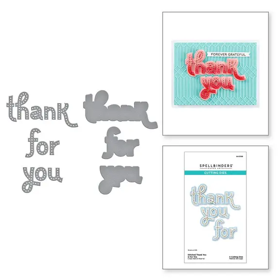 SPELLBINDERS STITCHED THANK YOU & FOR YOU OUT AND ABOUT COLLECTION DIE ...